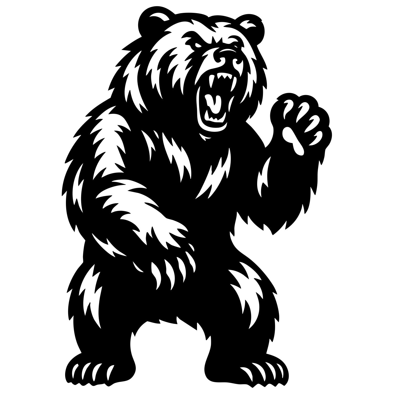 Angry Grizzly Bear DXF File – CNC Cutting Design | AWBEAR201 – DXF ...