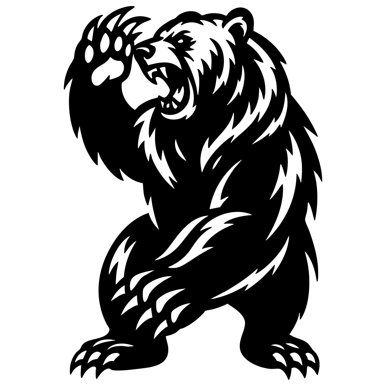 Angry Grizzly Bear DXF File – CNC Cutting Design | AWBEAR203 – DXF ...
