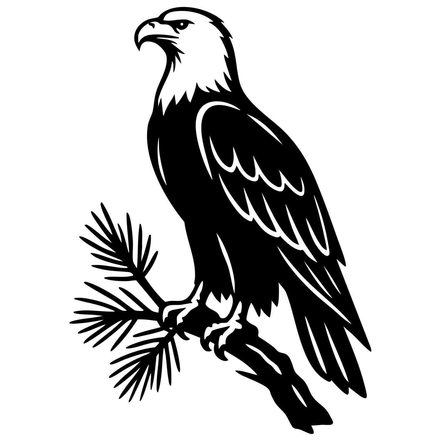 Bald Eagle DXF File – CNC Cutting Design | ABEAGLE19 – DXF Files for CNC