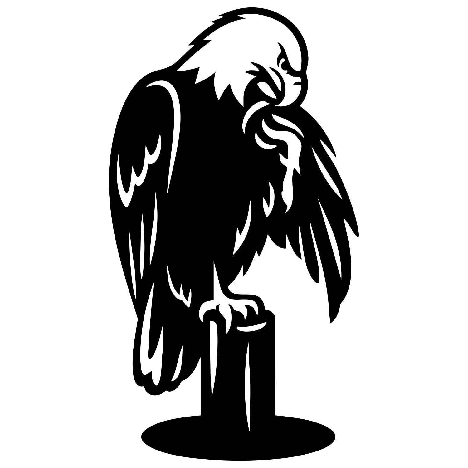 Bald Eagle DXF File – CNC Cutting Design | ABEAGLE34 – DXF Files for CNC