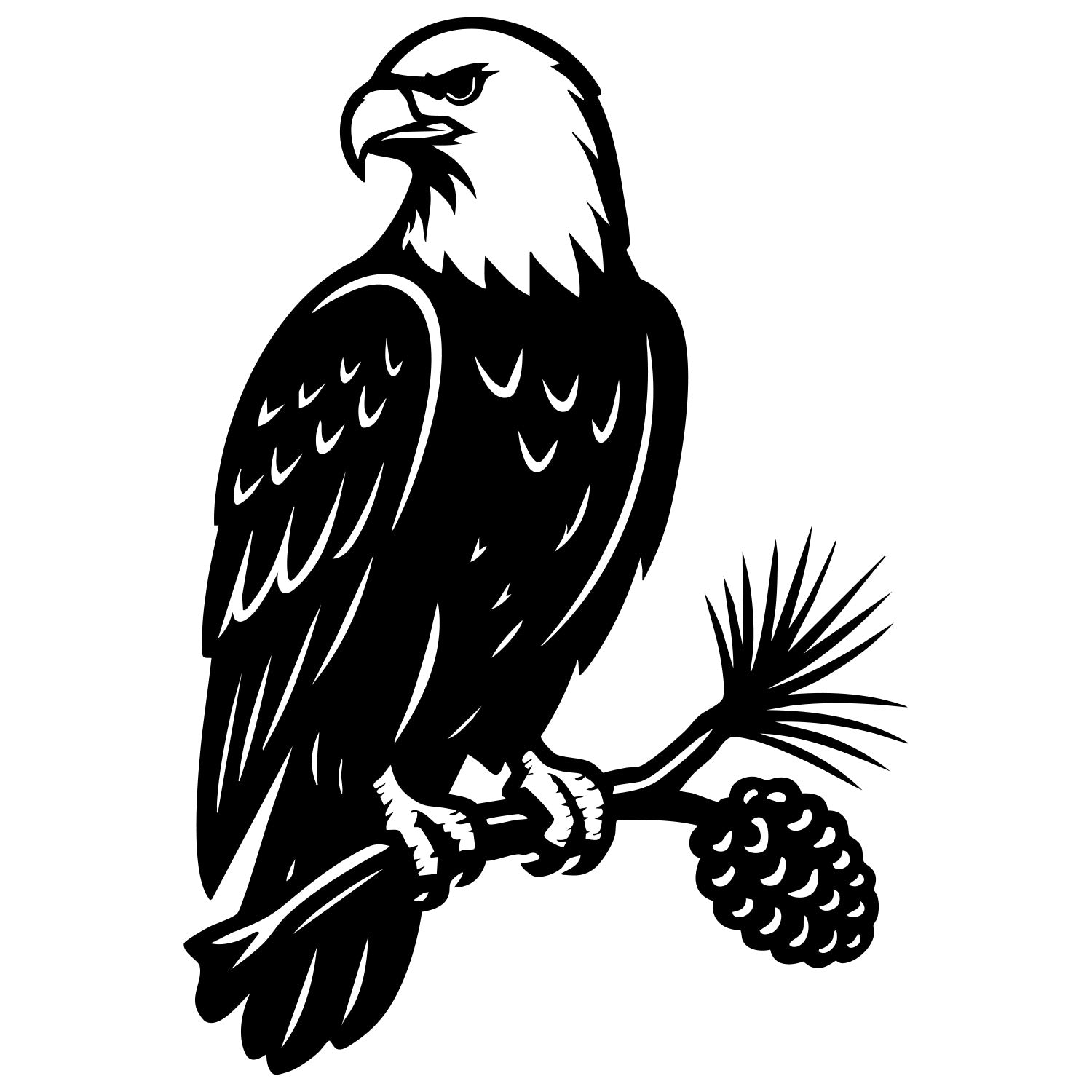 Bald Eagle DXF File – CNC Cutting Design | ABEAGLE104 – DXF Files for CNC