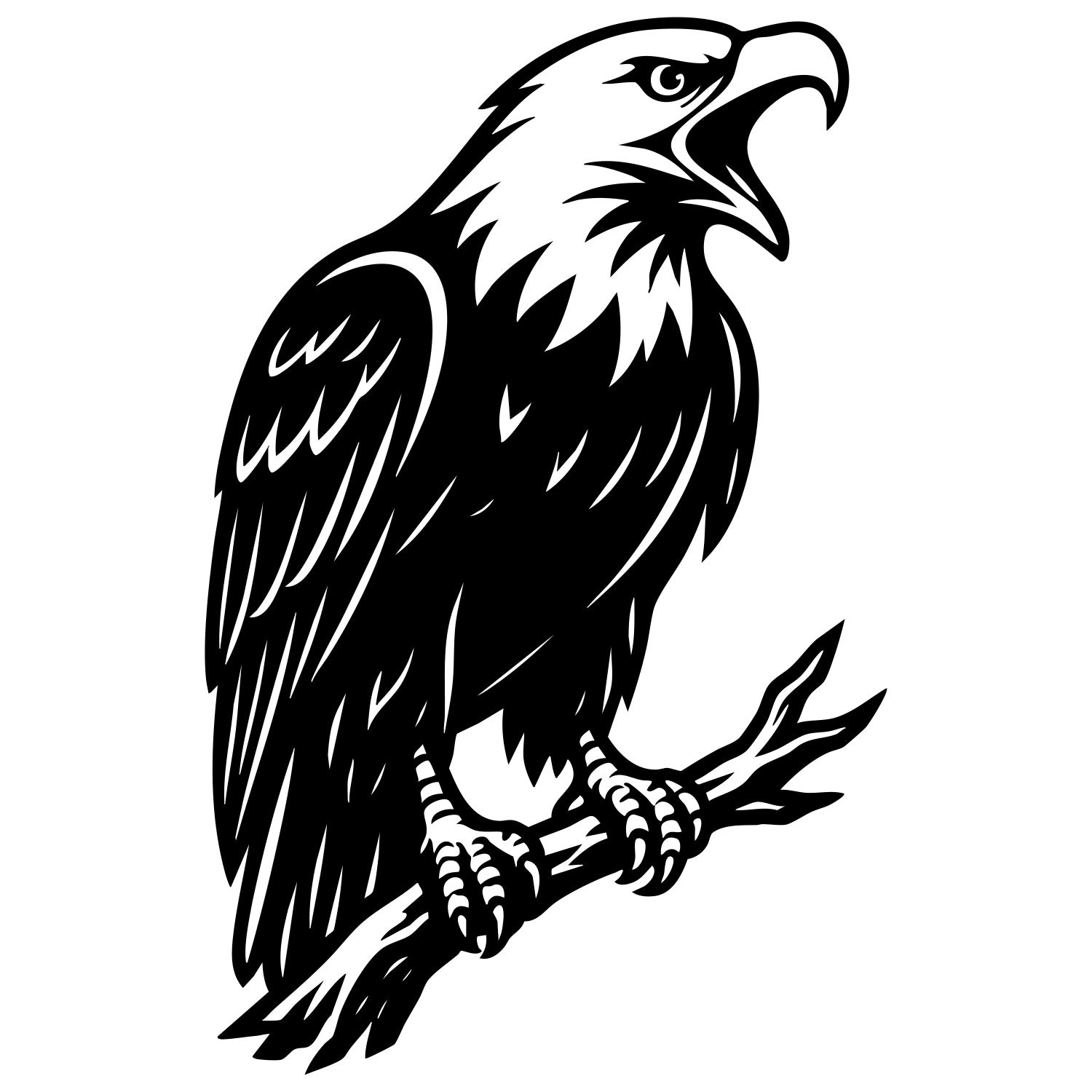 Bald Eagle DXF File – CNC Cutting Design | ABEAGLE119 – DXF Files for CNC