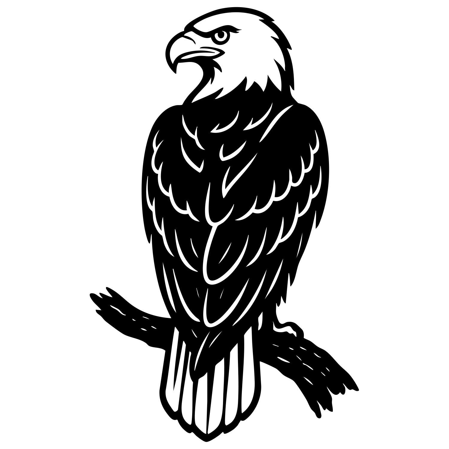 Bald Eagle DXF File – CNC Cutting Design | ABEAGLE140 – DXF Files for CNC