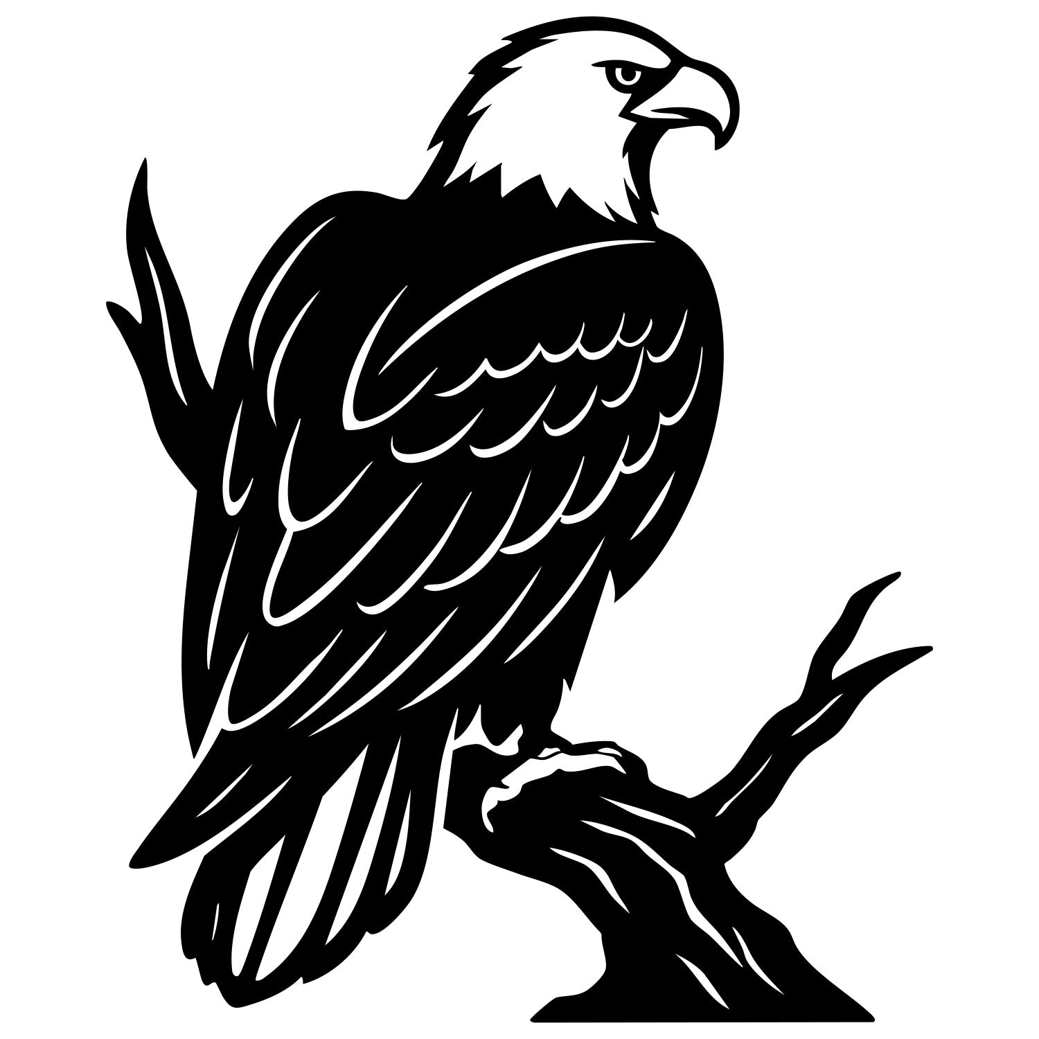 Bald Eagle DXF File – CNC Cutting Design | ABEAGLE145 – DXF Files for CNC