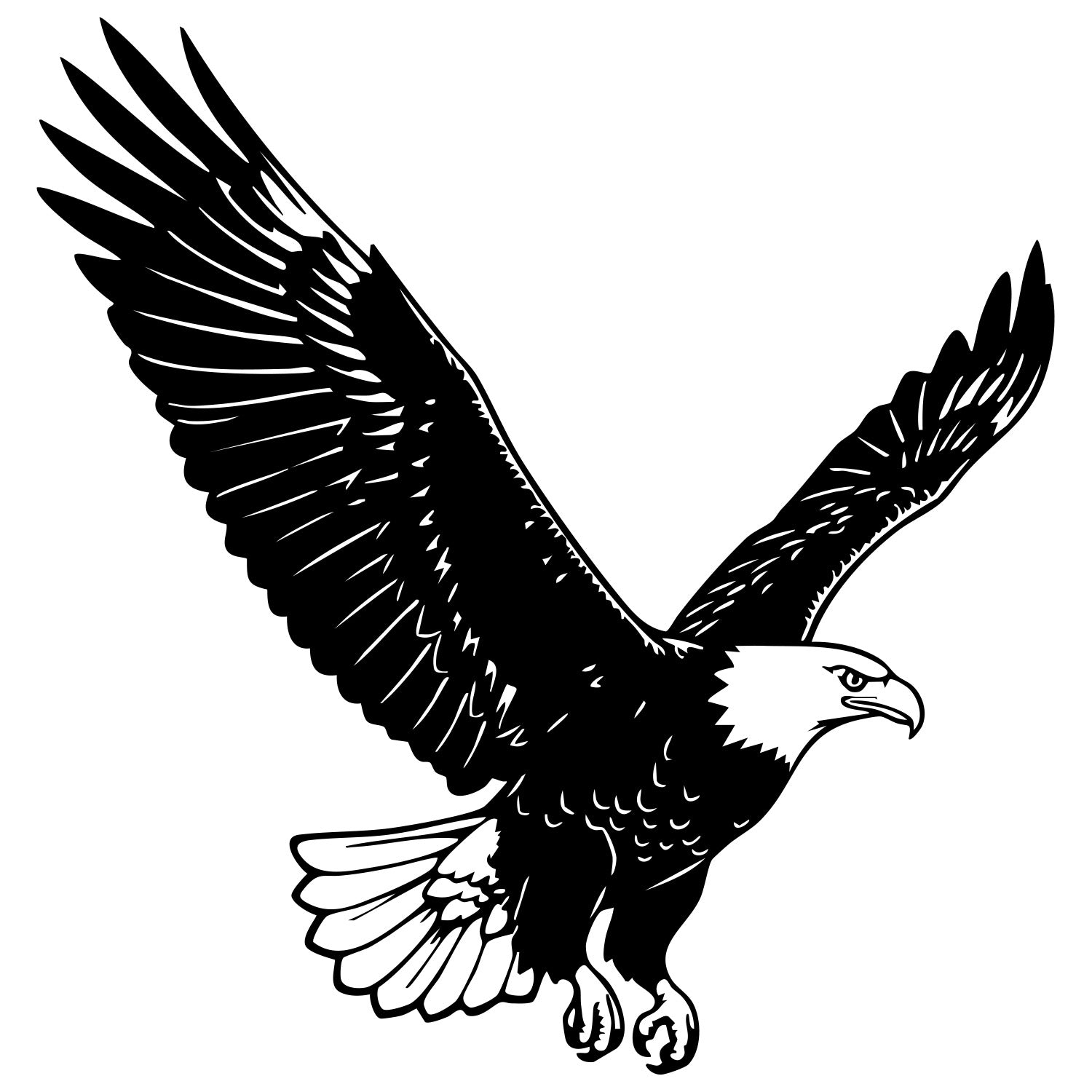 Bald Eagle DXF File – CNC Cutting Design | ABEAGLE43 – DXF Files for CNC