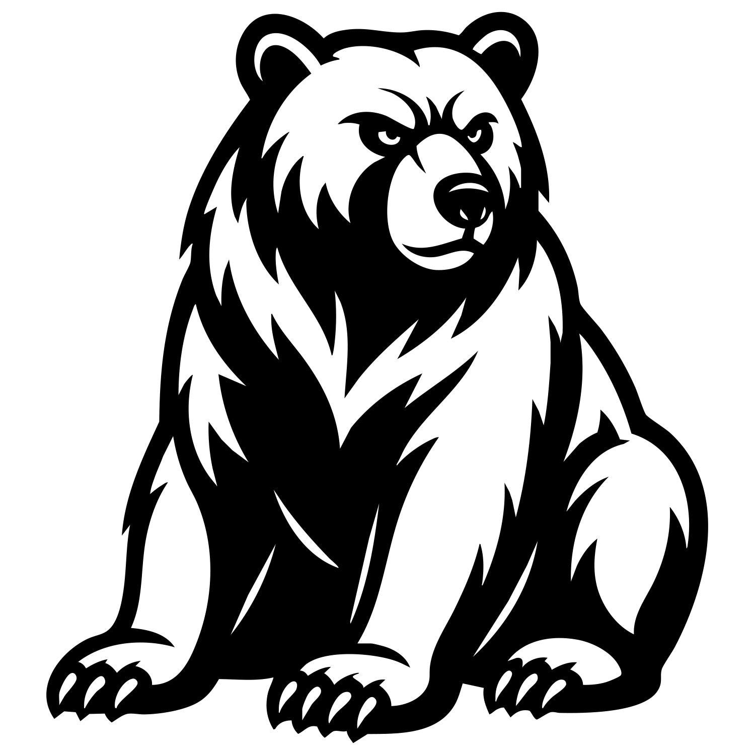 Grizzly Bear DXF File – CNC Cutting Design | AWBEAR164 – DXF Files for CNC