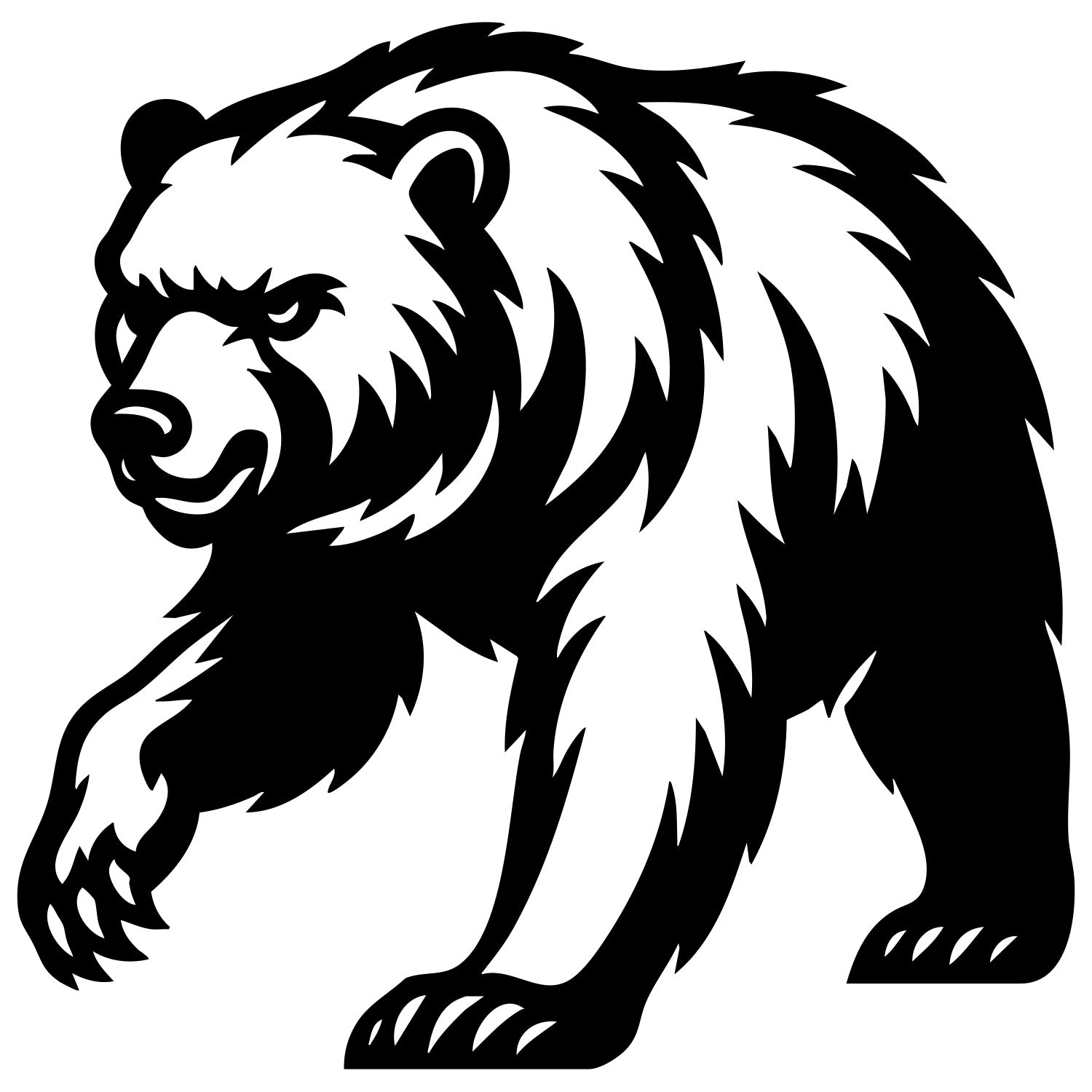Grizzly Bear DXF File – CNC Cutting Design | AWBEAR189 – DXF Files for CNC