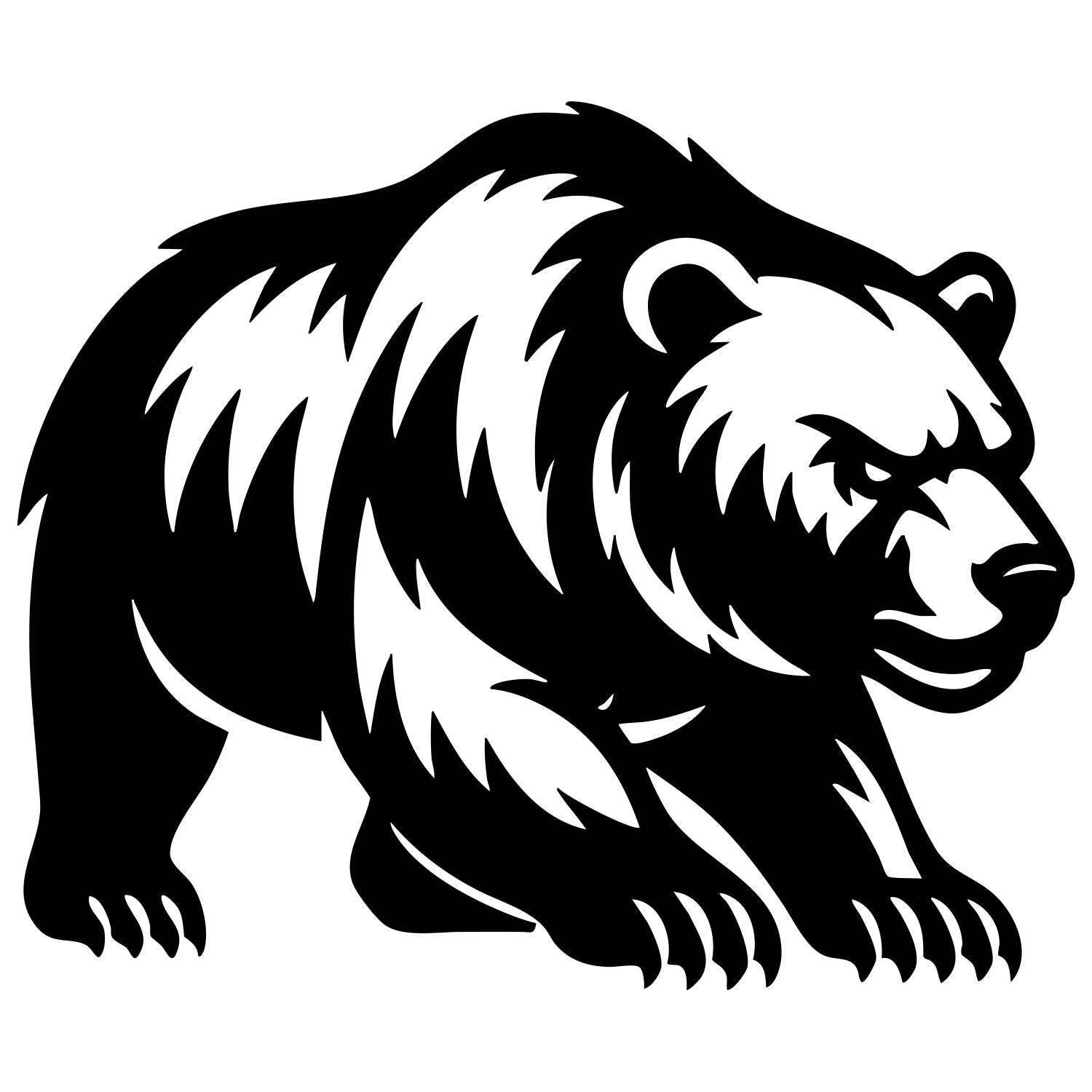 Grizzly Bear DXF File – CNC Cutting Design | AWBEAR198 – DXF Files for CNC