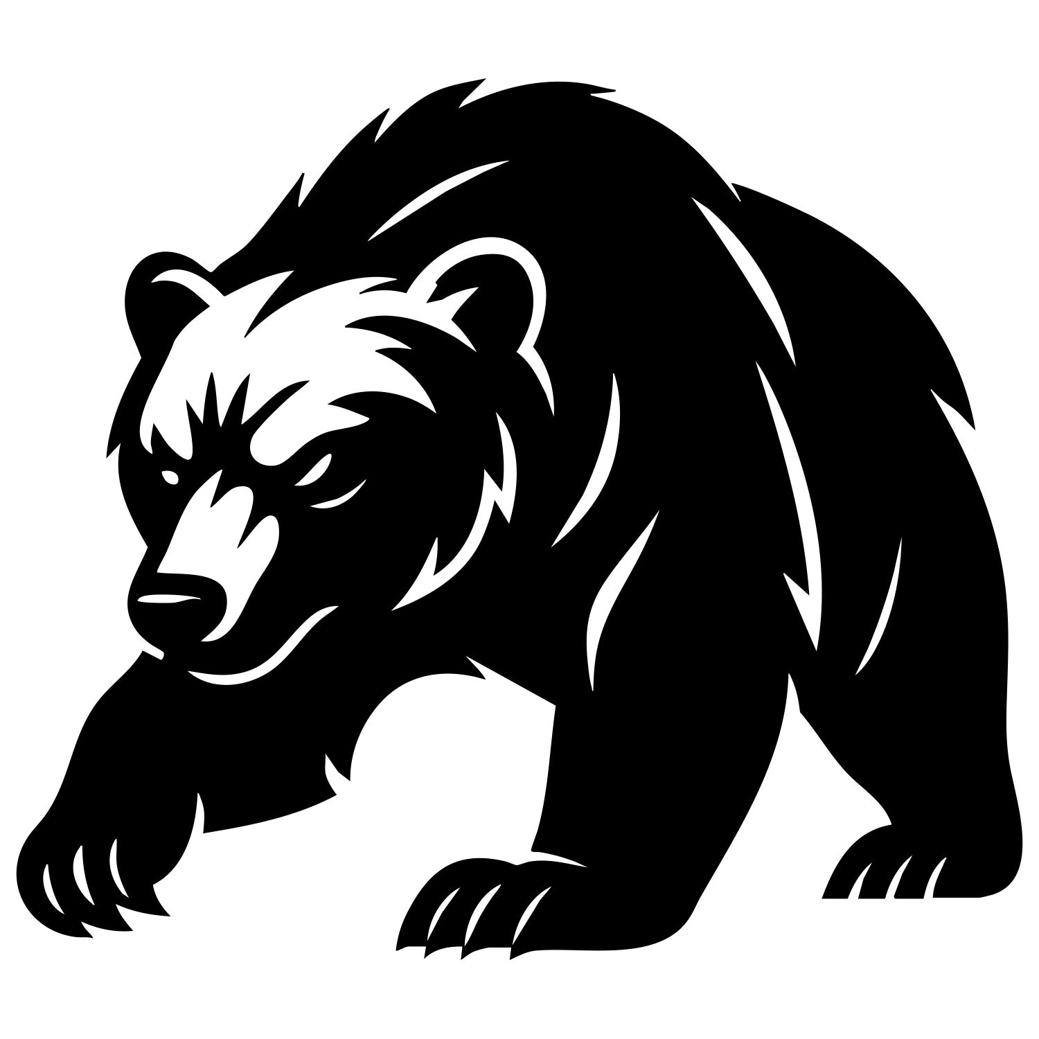 Grizzly Bear DXF File – CNC Cutting Design | AWBEAR215 – DXF Files for CNC
