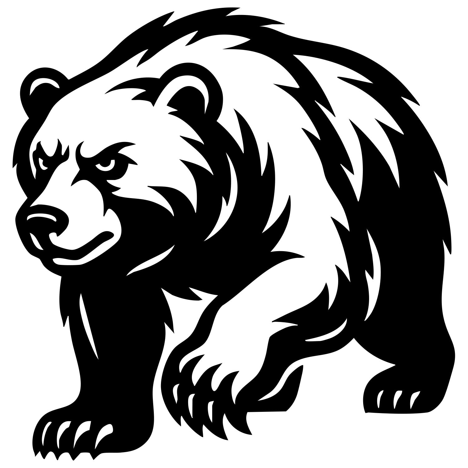 Grizzly Bear DXF File – CNC Cutting Design | AWBEAR223 – DXF Files for CNC