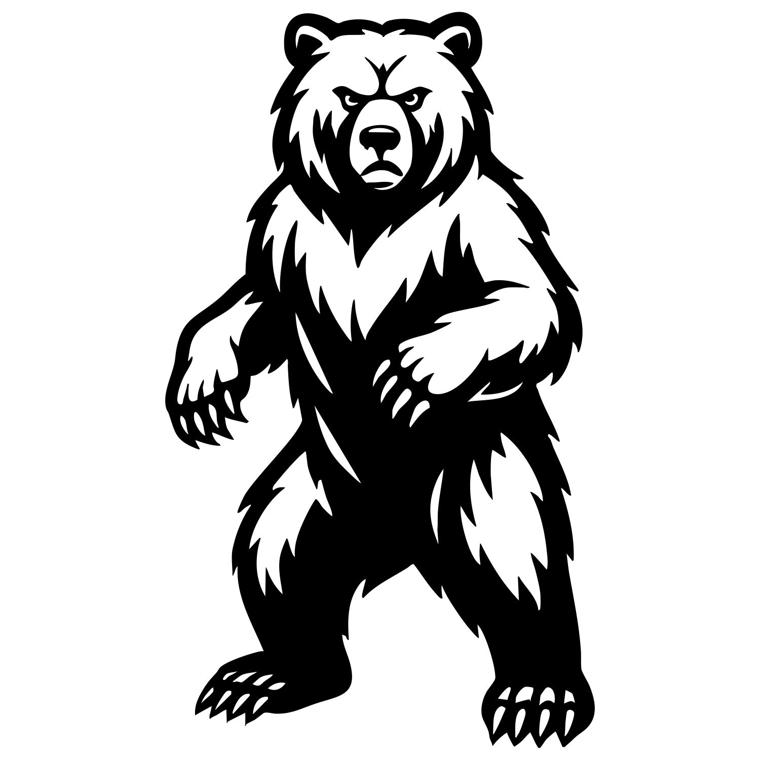 Grizzly Bear DXF File – CNC Cutting Design | AWBEAR236 – DXF Files for CNC