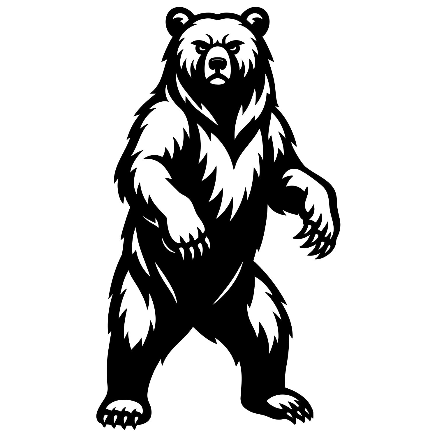 Grizzly Bear DXF File – CNC Cutting Design | AWBEAR240 – DXF Files for CNC