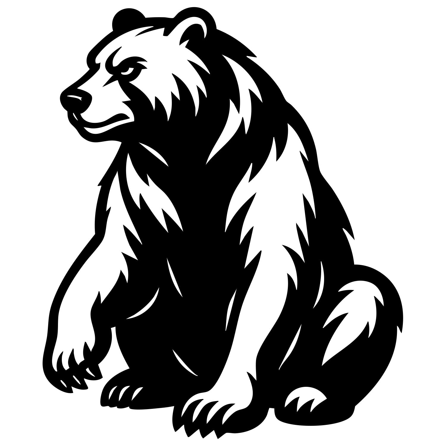 Grizzly Bear DXF File – CNC Cutting Design | AWBEAR246 – DXF Files for CNC
