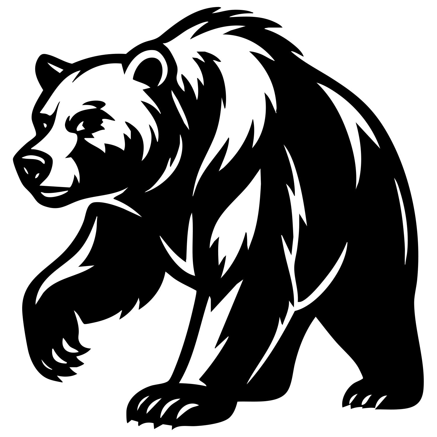 Grizzly Bear DXF File – CNC Cutting Design | AWBEAR250 – DXF Files for CNC