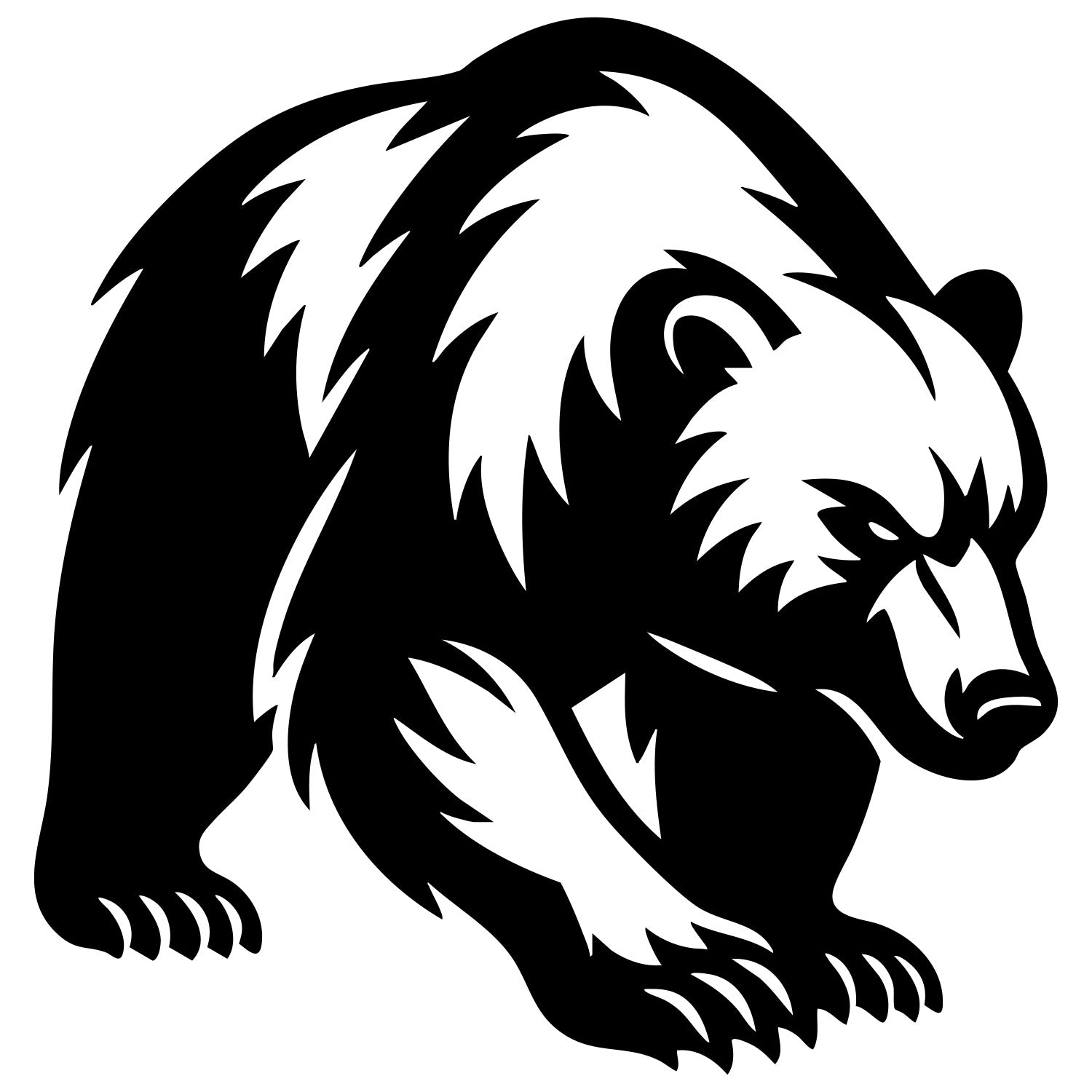 Grizzly Bear DXF File – CNC Cutting Design | AWBEAR270 – DXF Files for CNC
