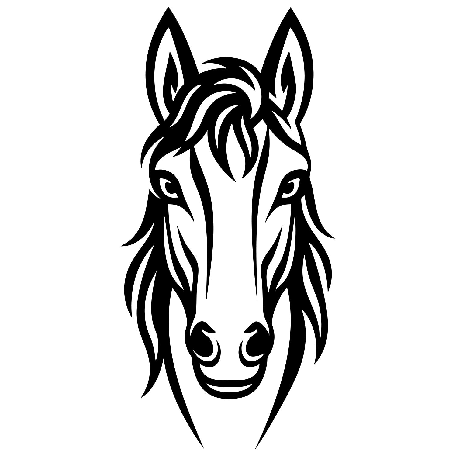 Horse Head DXF File – CNC Cutting Design | AFHORSE100 – DXF Files for CNC