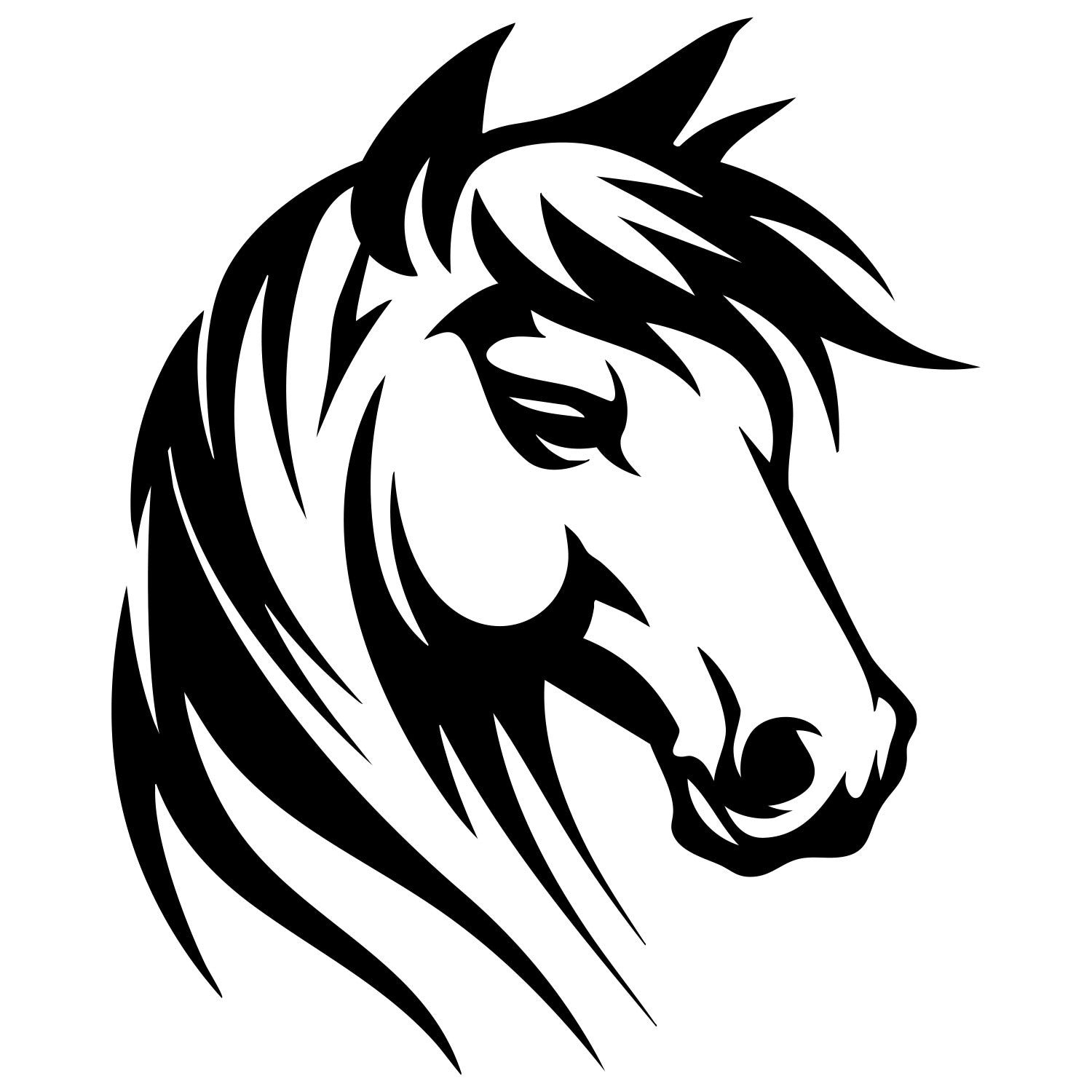 Horse Head DXF File – CNC Cutting Design | AFHORSE102 – DXF Files for CNC