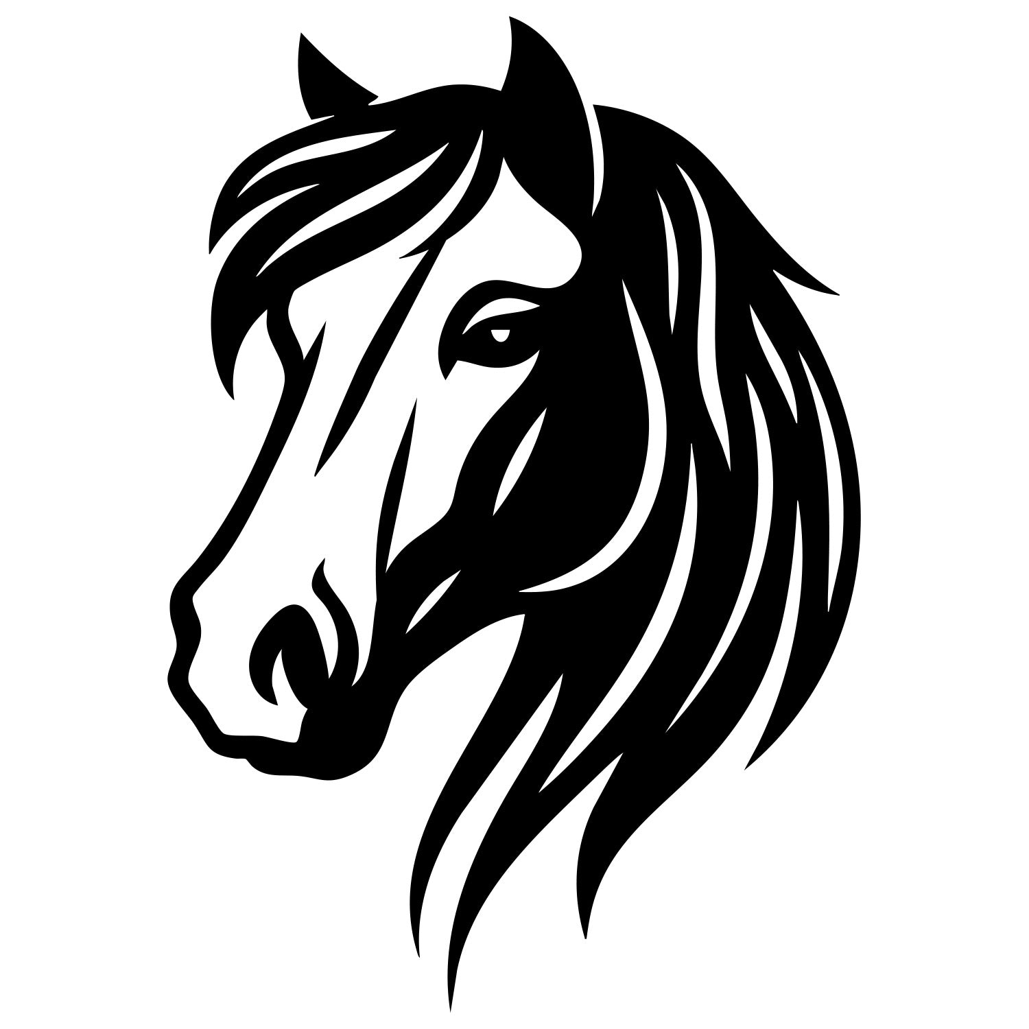 Horse Head DXF File – CNC Cutting Design | AFHORSE120 – DXF Files for CNC