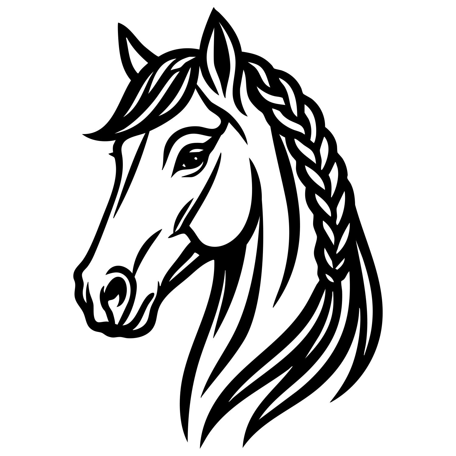 Horse Head DXF File – CNC Cutting Design | AFHORSE14 – DXF Files for CNC