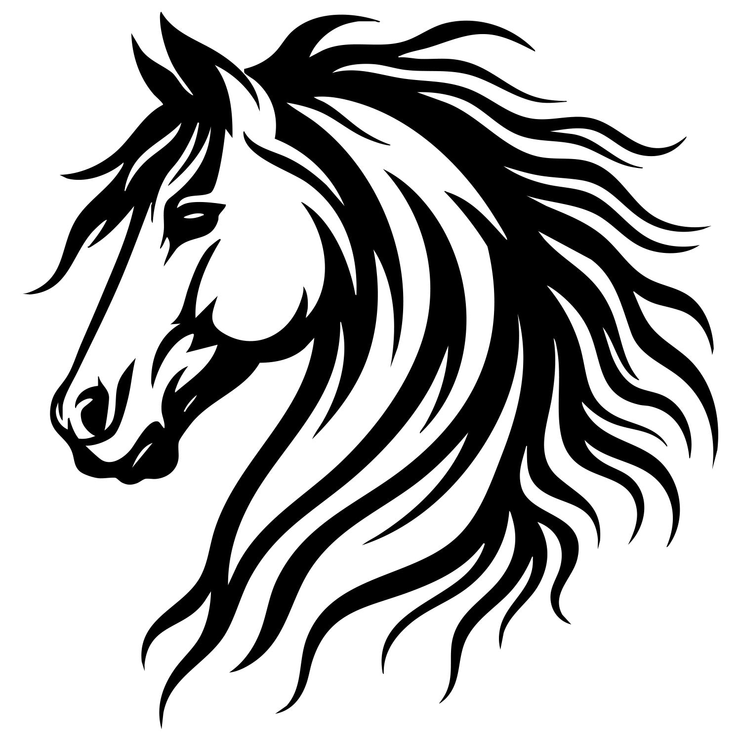Horse Head DXF File – CNC Cutting Design | AFHORSE143 – DXF Files for CNC