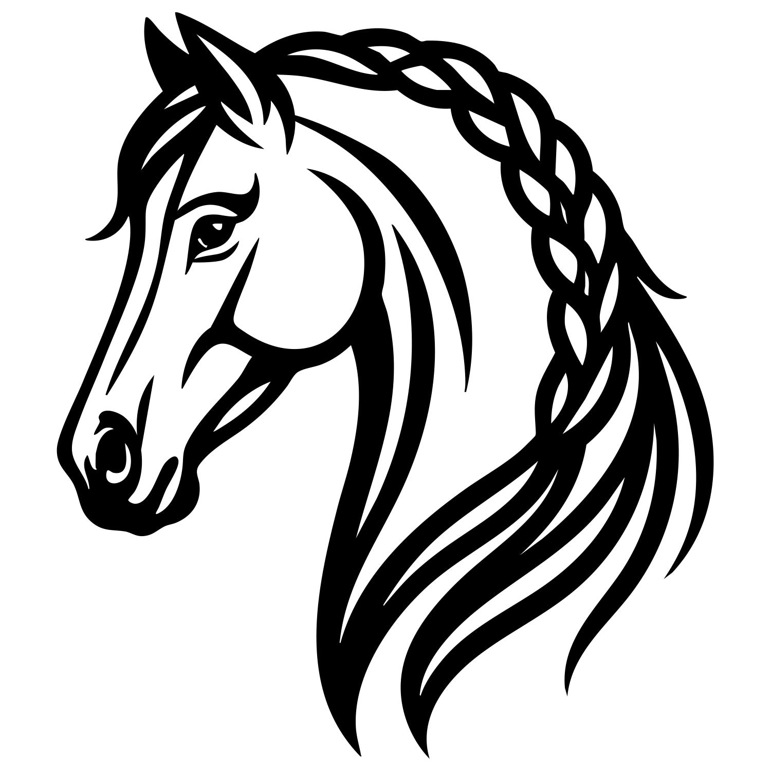 Horse Head DXF File – CNC Cutting Design | AFHORSE39 – DXF Files for CNC