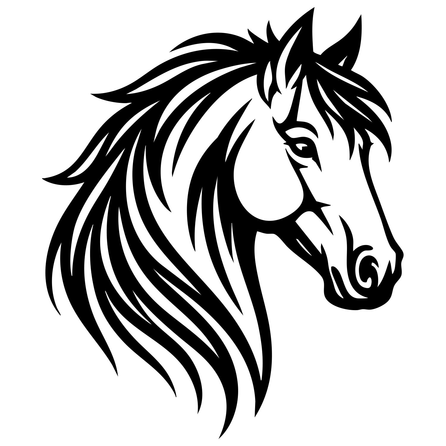 Horse Head DXF File – CNC Cutting Design | AFHORSE46 – DXF Files for CNC