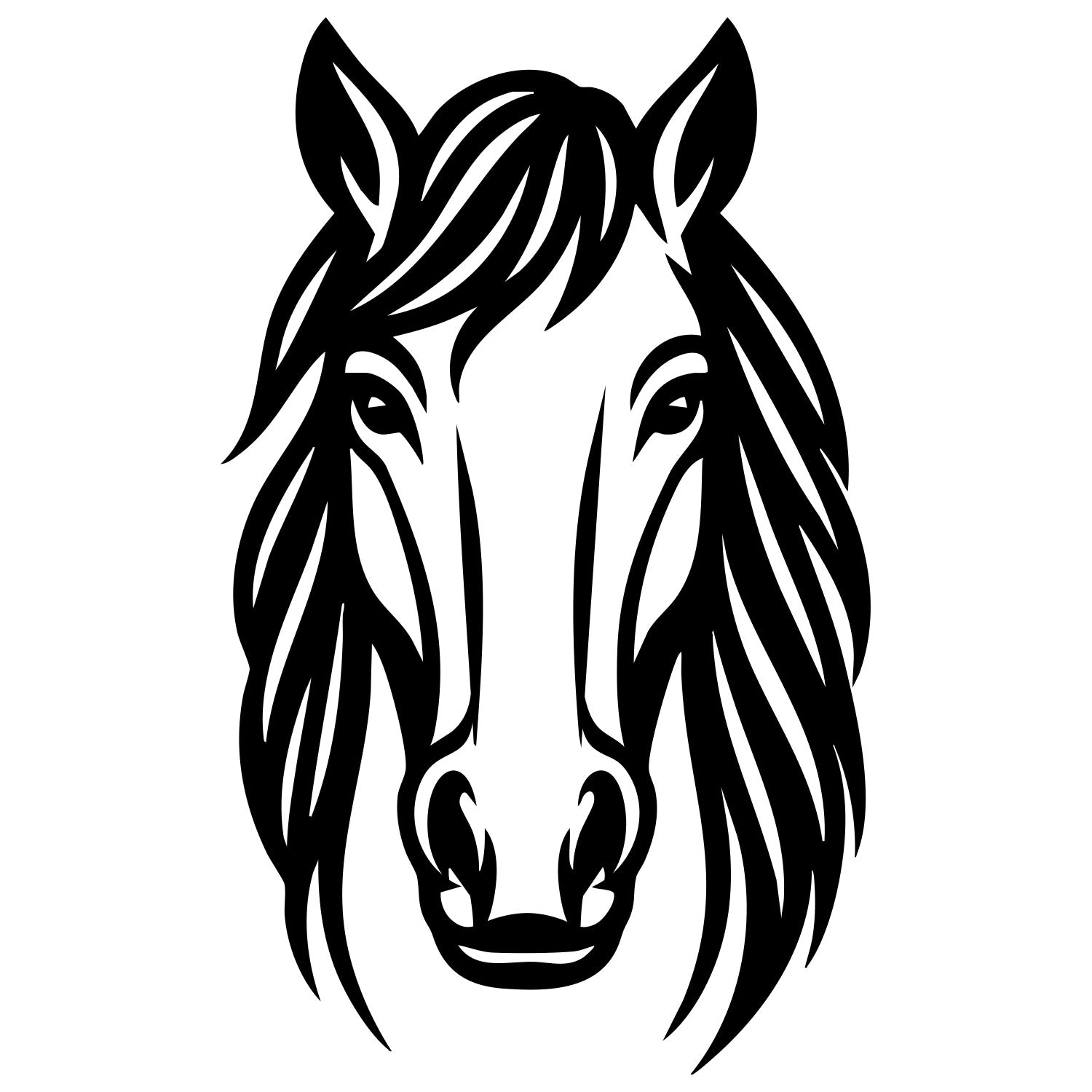 Horse Head DXF File – CNC Cutting Design | AFHORSE51 – DXF Files for CNC