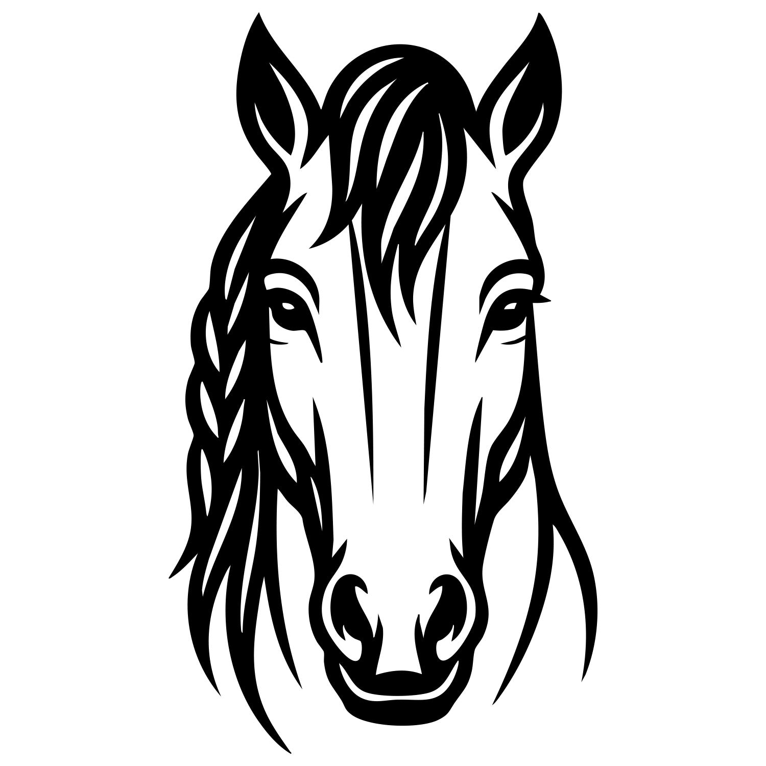 Horse Head DXF File – CNC Cutting Design | AFHORSE52 – DXF Files for CNC