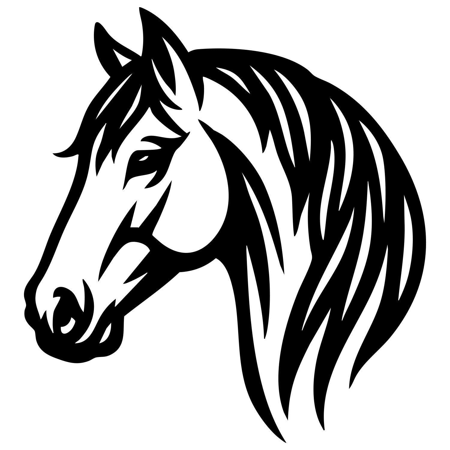 Horse Head DXF File – CNC Cutting Design | AFHORSE64 – DXF Files for CNC