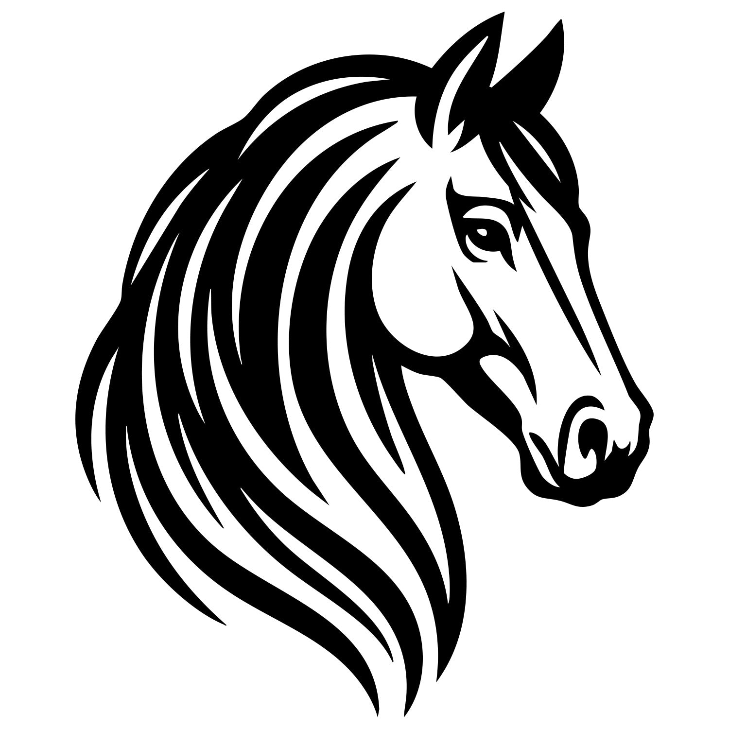 Horse Head DXF File – CNC Cutting Design | AFHORSE69 – DXF Files for CNC