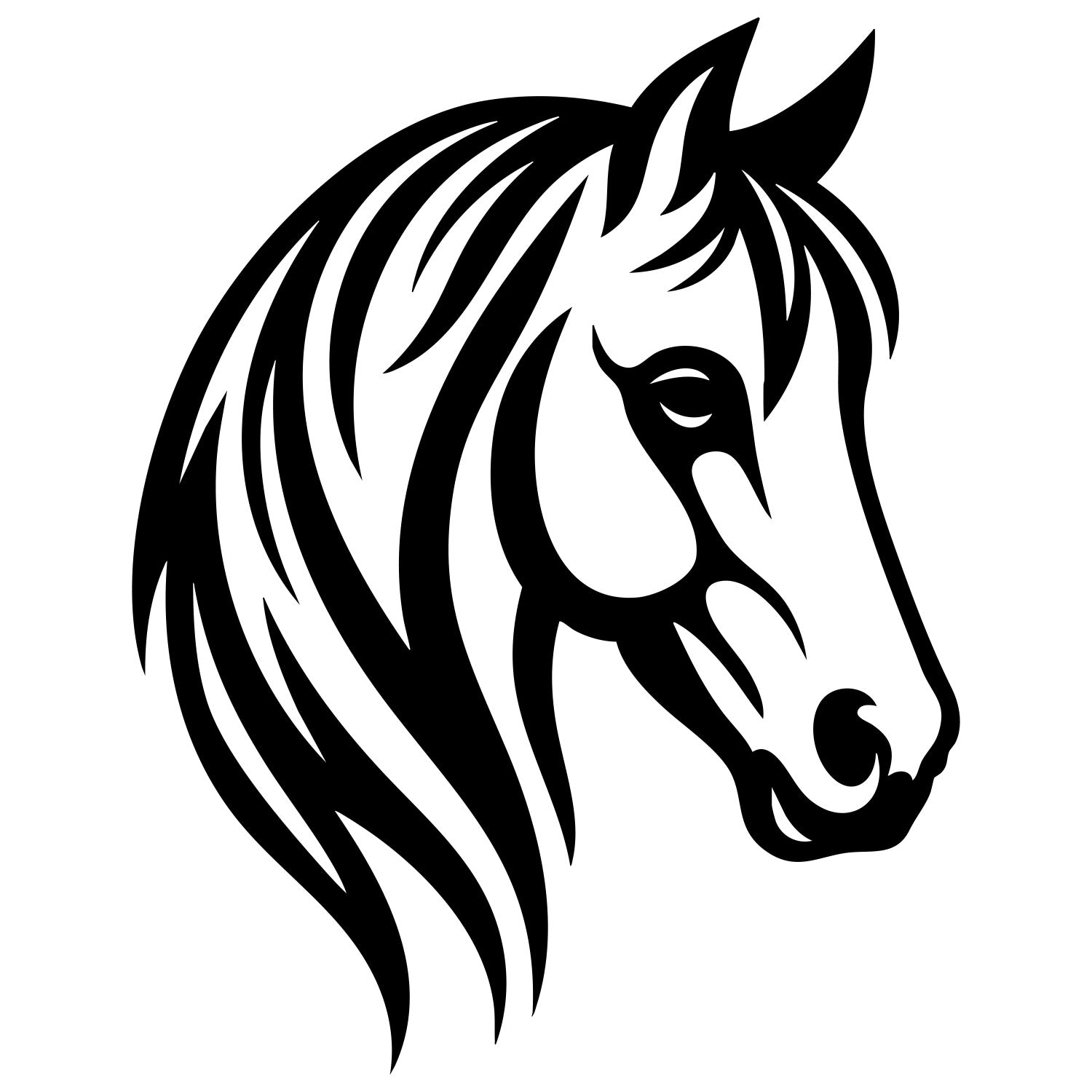 Horse Head DXF File – CNC Cutting Design | AFHORSE77 – DXF Files for CNC