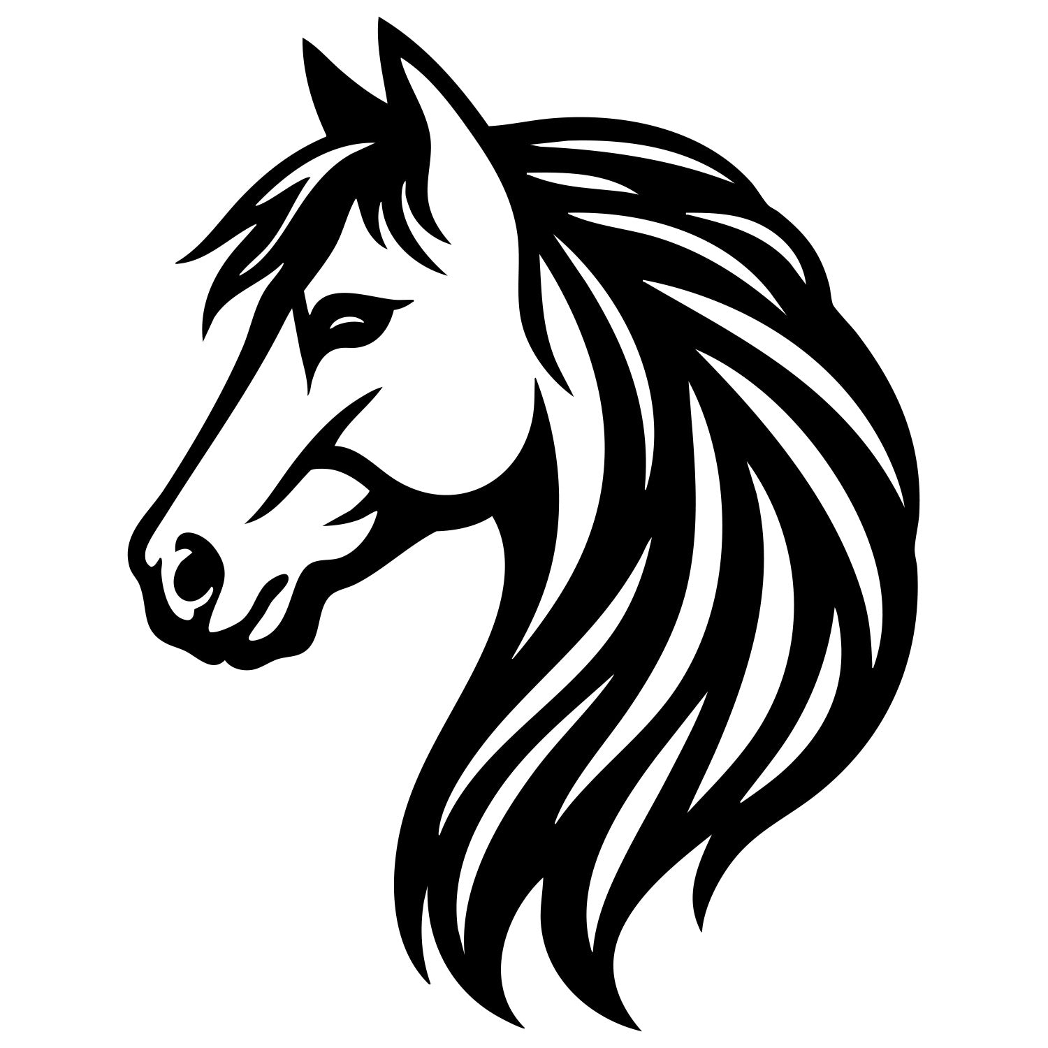 Horse Head DXF File – CNC Cutting Design | AFHORSE78 – DXF Files for CNC
