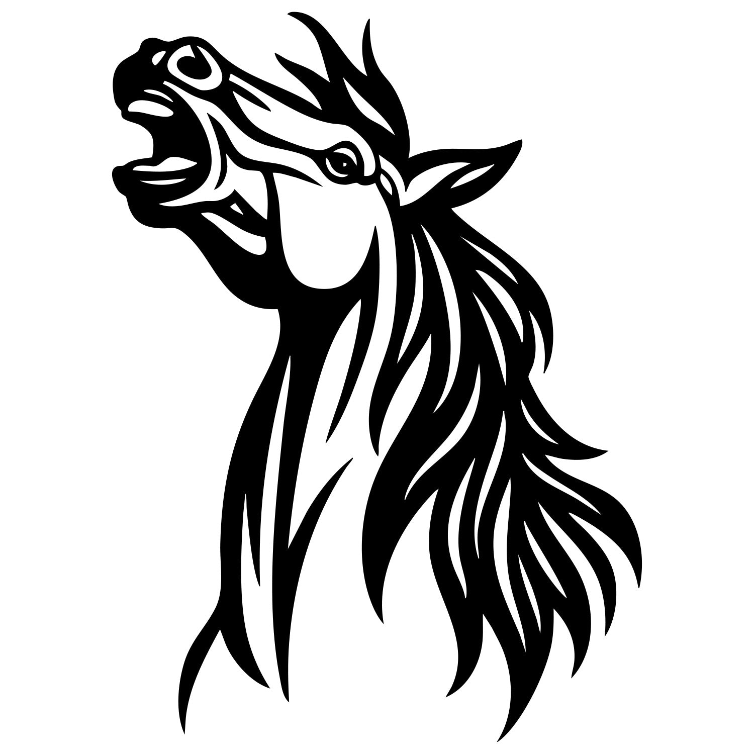Horse Head DXF File – CNC Cutting Design | AFHORSE83 – DXF Files for CNC