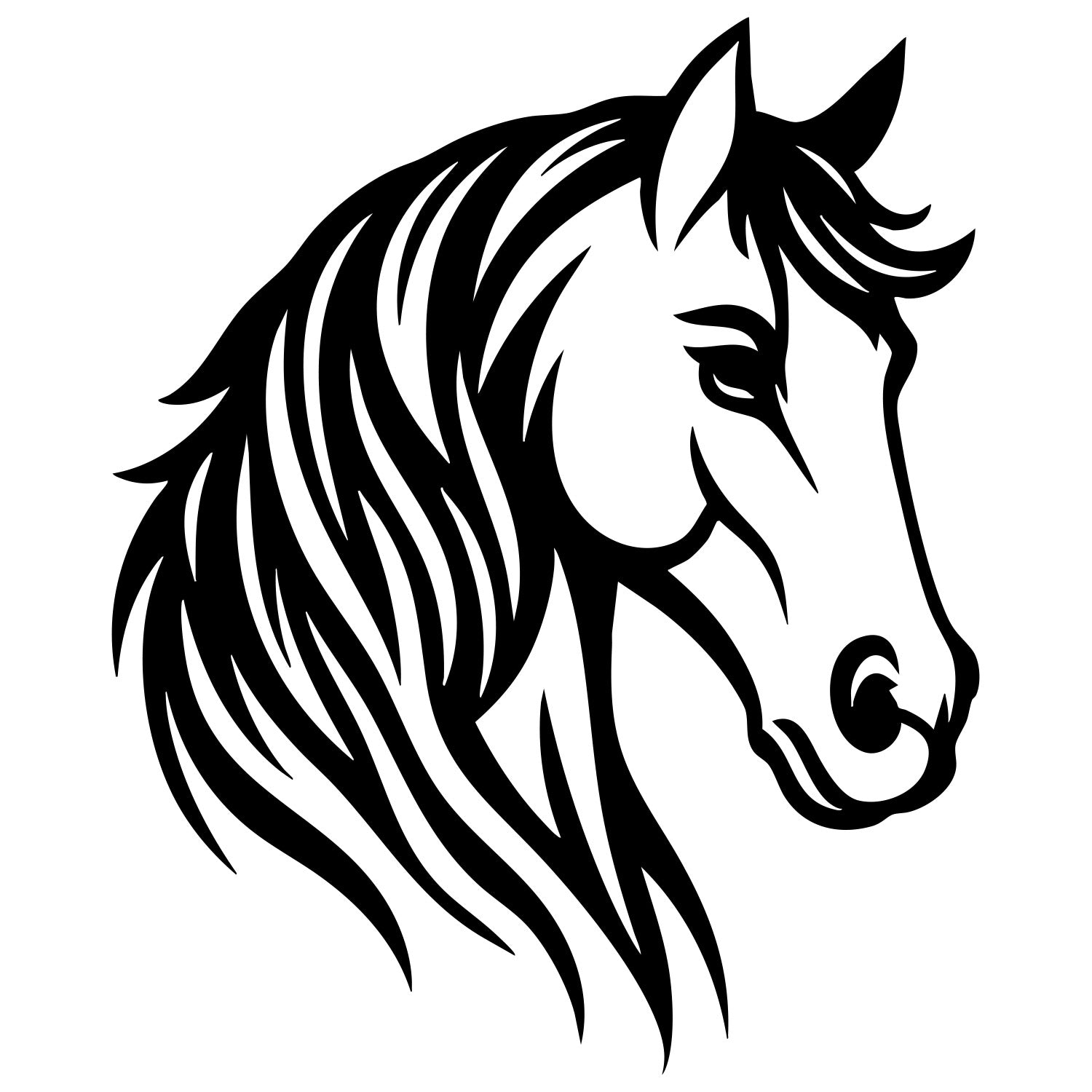 Horse Head DXF File – CNC Cutting Design | AFHORSE87 – DXF Files for CNC