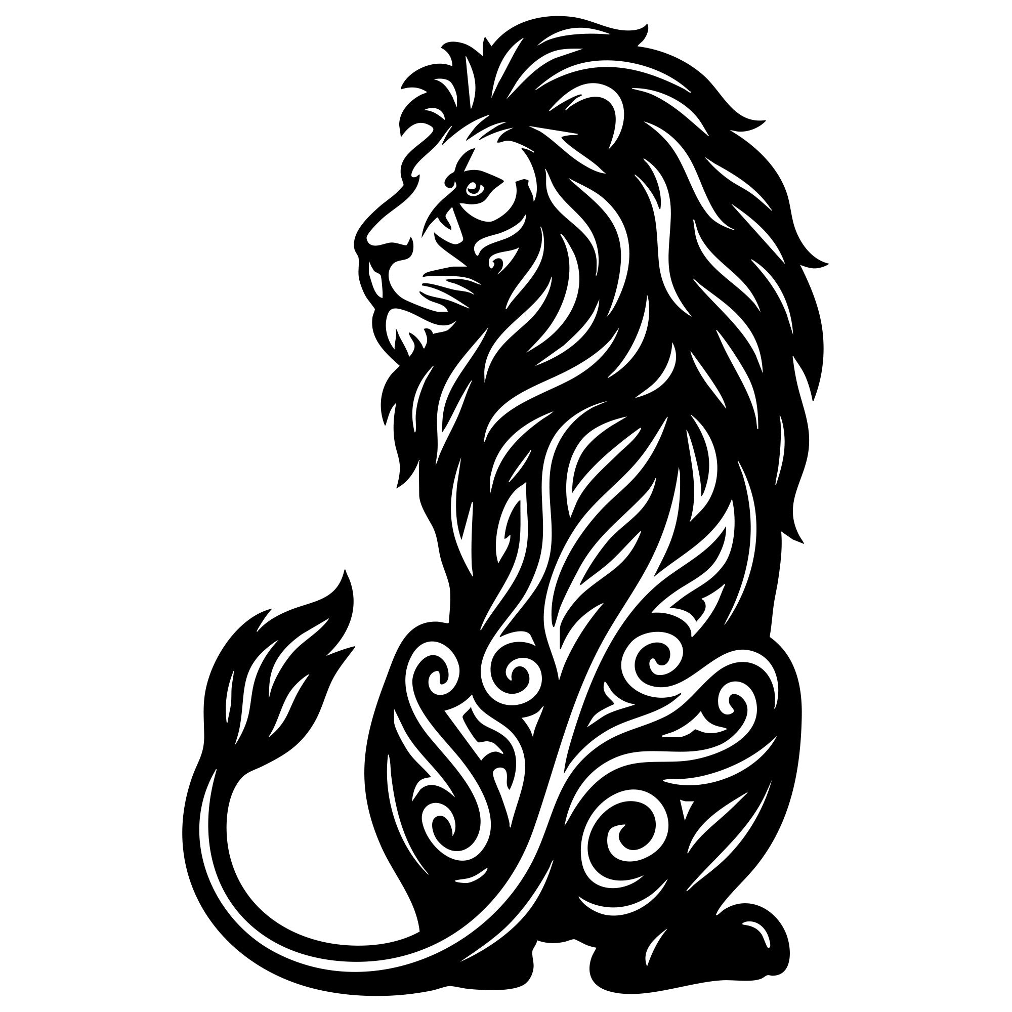 Zentangle Lion DXF File – CNC Cutting Design | AWLION84 – DXF Files for CNC